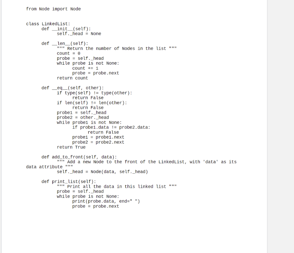Solved The provided LinkedList class is a wrapper class | Chegg.com