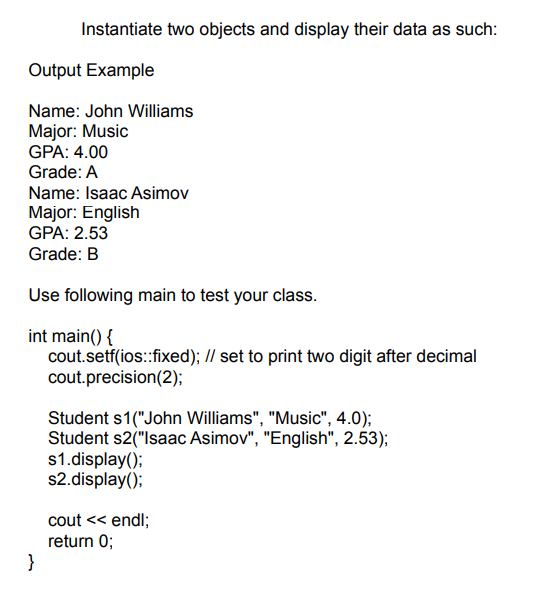 Solved plement a Student class. a. Create a class Student | Chegg.com