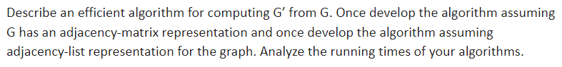 Solved [15 points] Q6. Given graph G = (V, E), the graph | Chegg.com