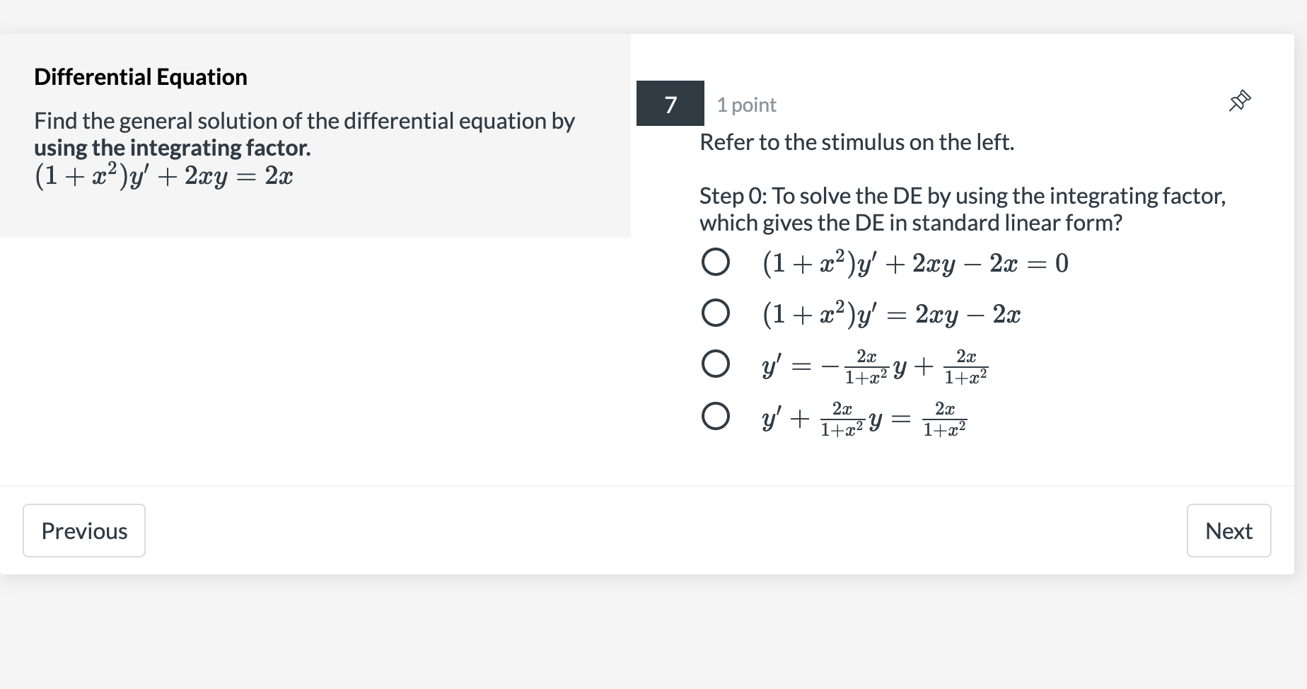 Solved Differential Equation 7 Da Find the general solution | Chegg.com