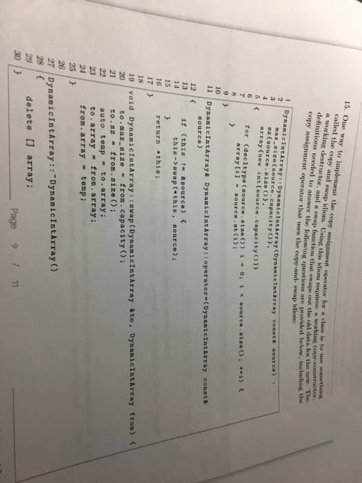 15. One way to implement the copy called the copy and | Chegg.com