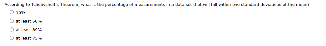 Solved According to Tchebysheff's Theorem, what is the | Chegg.com