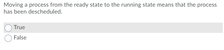 Solved Moving a process from the ready state to the running | Chegg.com