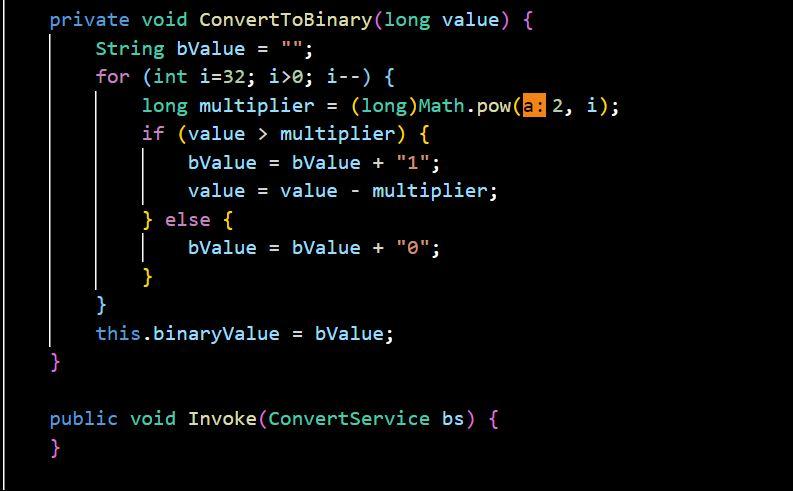Solved public Convertservice(long intValue) \{ this. | Chegg.com