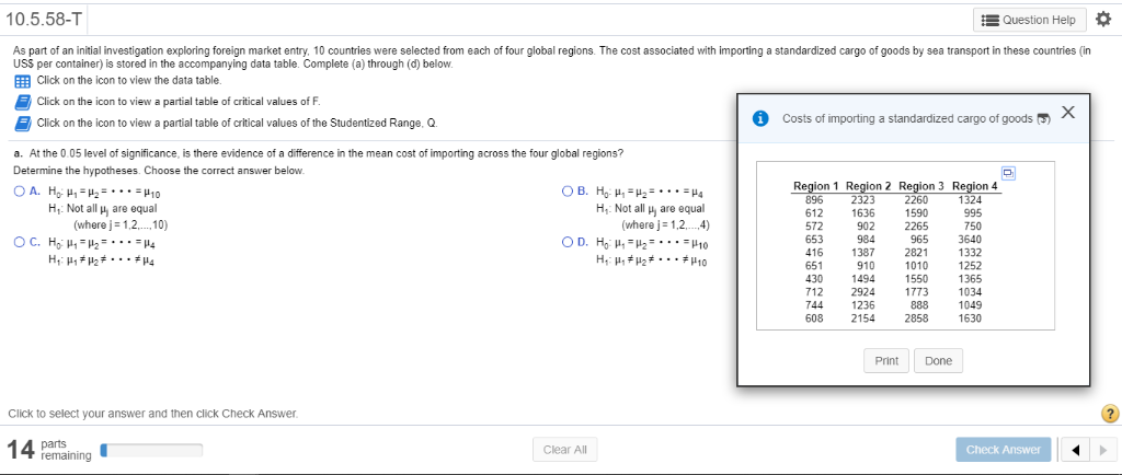 Solved x Critical values of the Studentized Range, Q | Chegg.com