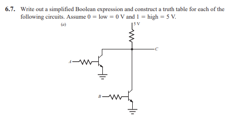 Solved 6.7. Write out a simplified Boolean expression and | Chegg.com