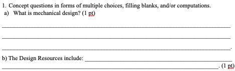 Solved 1. Concept questions in forms of multiple choices, | Chegg.com