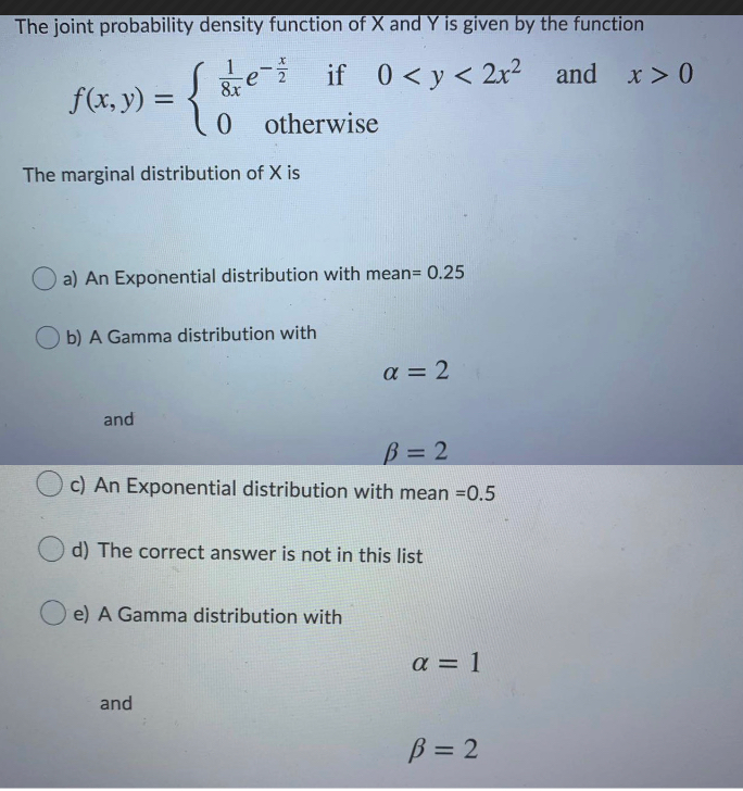 Solved The joint probability density function of X and Y is | Chegg.com