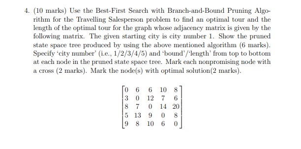 Solved (10 ﻿marks) ﻿Use the Best-First Search with | Chegg.com