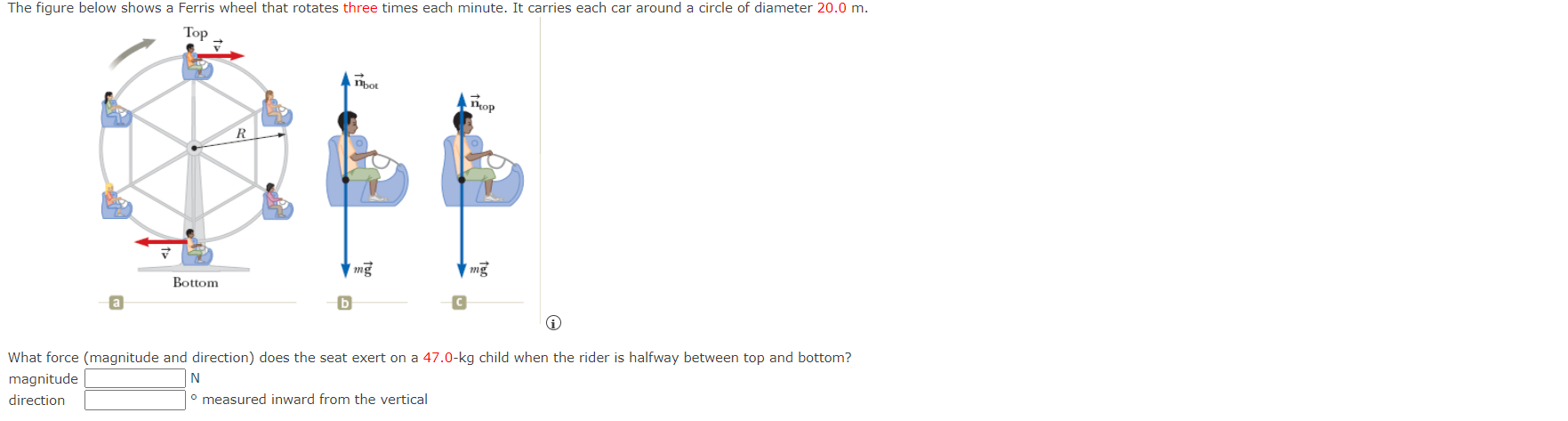 Solved The figure below shows a Ferris wheel that rotates | Chegg.com