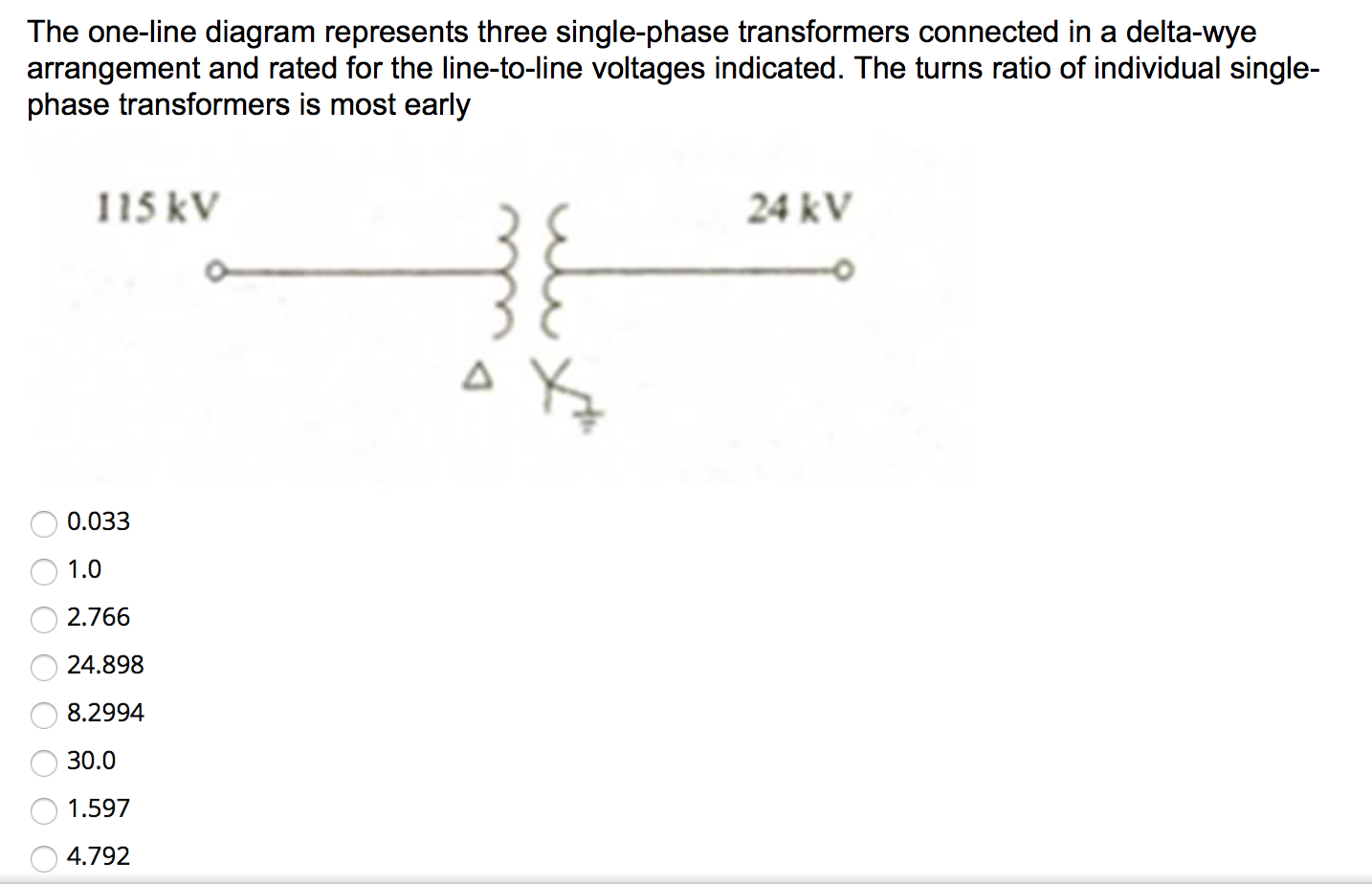 Solved The one-line diagram represents three single-phase | Chegg.com