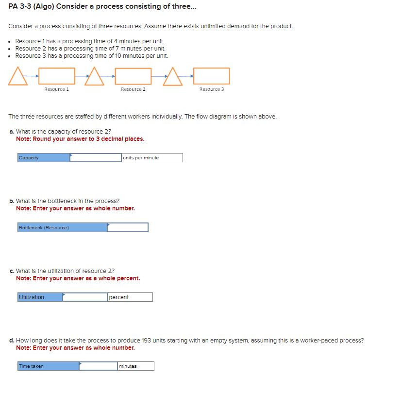Solved PA 3-3 (Algo) ﻿Consider a process consisting of | Chegg.com