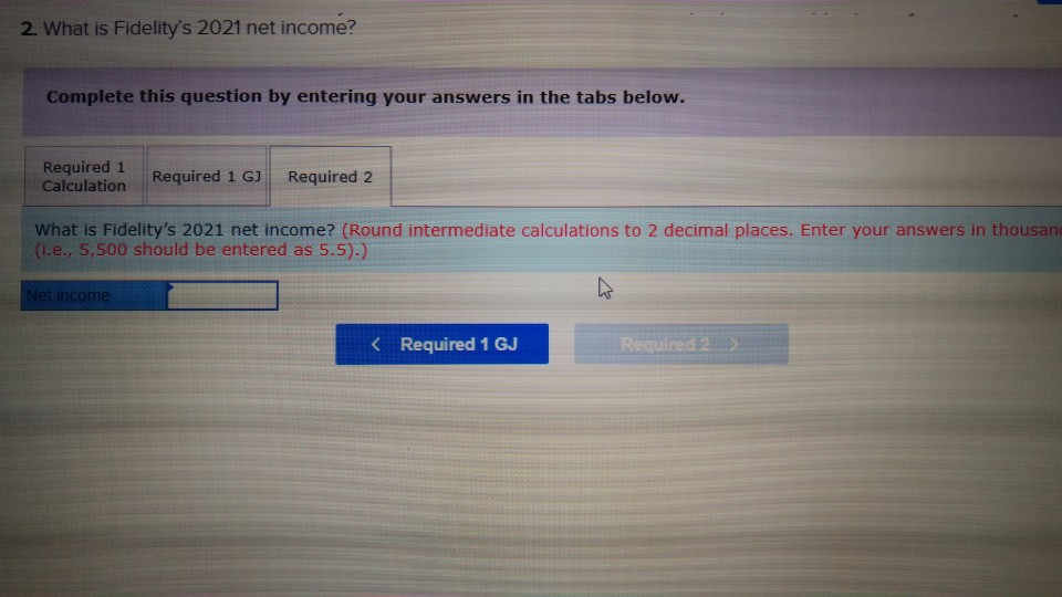 Solved For the year ended December 31, 2021, Fidelity | Chegg.com