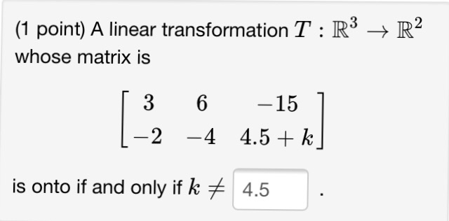 Solved A linear transformation T: R^3 rightarrow R^2 whose | Chegg.com