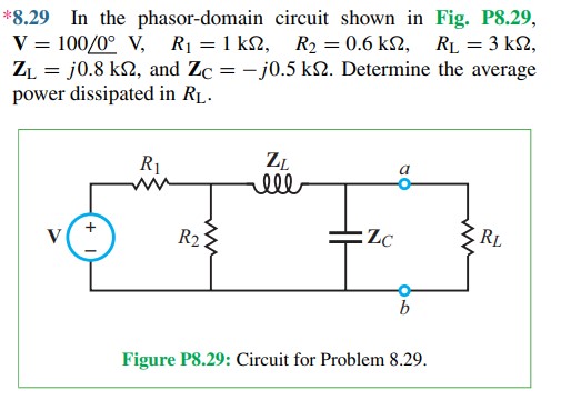 Solved 8.29 In the phasor-domain circuit shown in Fig. | Chegg.com
