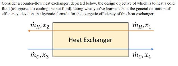 Solved Consider a counter-flow heat exchanger, depicted | Chegg.com