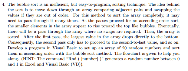 Solved 4. The bubble sort is an inefficient, but | Chegg.com