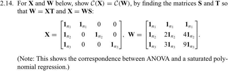 Solved 14. For X and W below, show C(X)=C(W), by finding the | Chegg.com