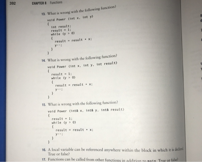 Solved 12. What is wrong with the following function? void | Chegg.com