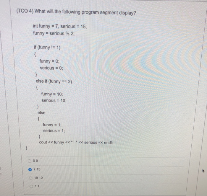 Solved (TCO 4) What will be the value of input value if the | Chegg.com