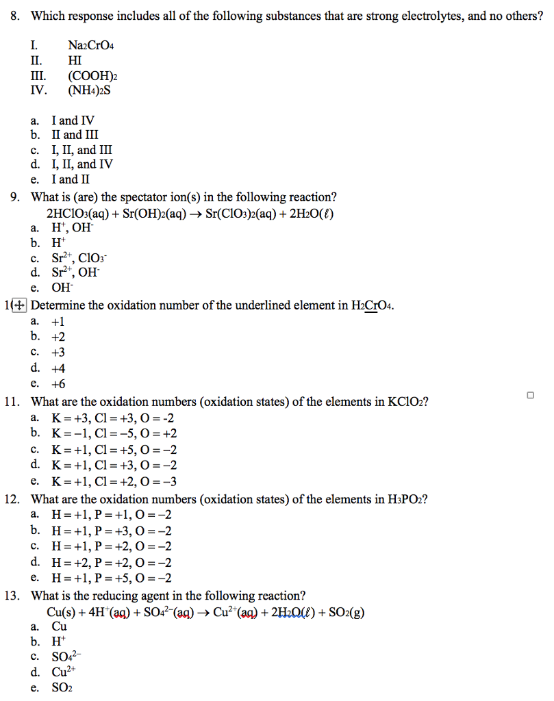 Solved 8. Which response includes all of the following | Chegg.com