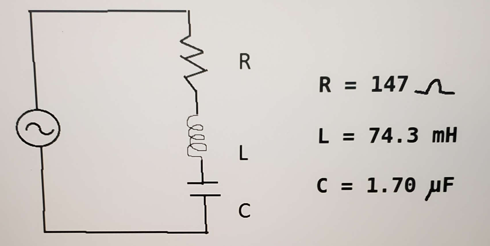 Solved A series RLC circuit has a power source of 375 Hz | Chegg.com solved-a-series-rlc-circuit-has-a-power-source-of-375-hz-chegg-com