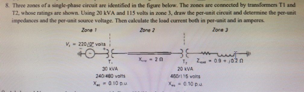Solved 8. Three zones of a single-phase circuit are | Chegg.com