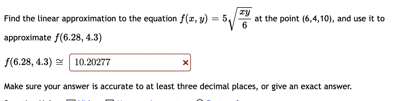 Solved Find the linear approximation to the equation | Chegg.com