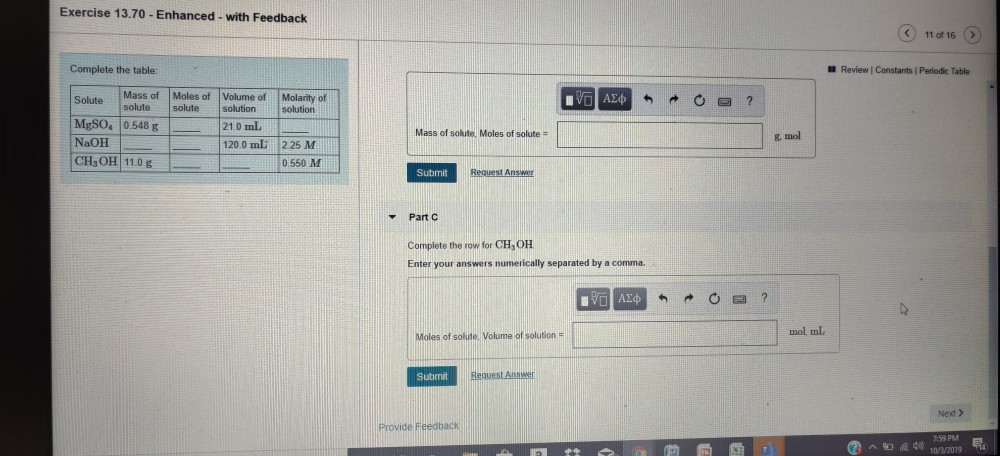 Solved CHomework #6 Exercise 13.70- Enhanced - with Feedback | Chegg.com
