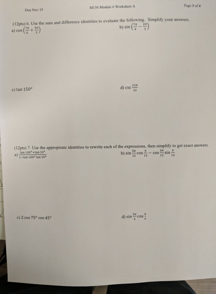 Solved Name SID MI56 Module 6 Worksheet A (80pts) After | Chegg.com