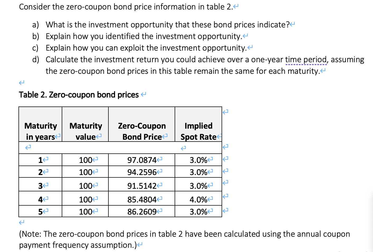 Consider the zero-coupon bond price information in | Chegg.com
