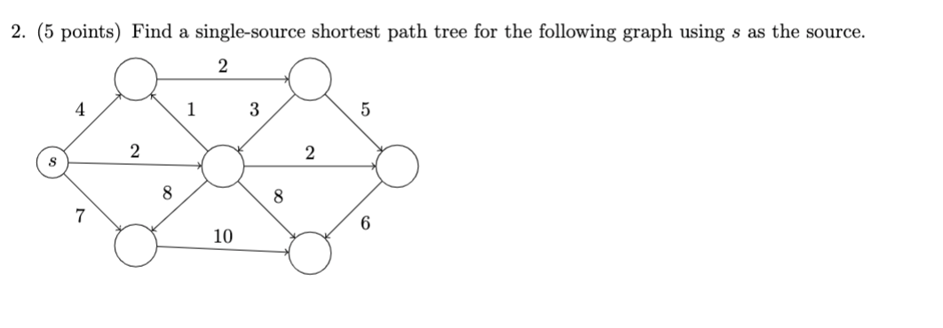 Solved 1. (5 points) Find a minimum spanning tree for the | Chegg.com
