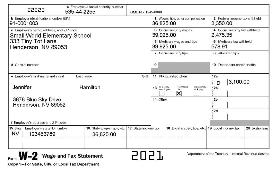 Solved Carefully examine these W2 forms and answer the | Chegg.com