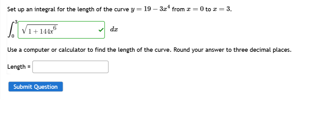 Solved Set up an integral for the length of the curve | Chegg.com