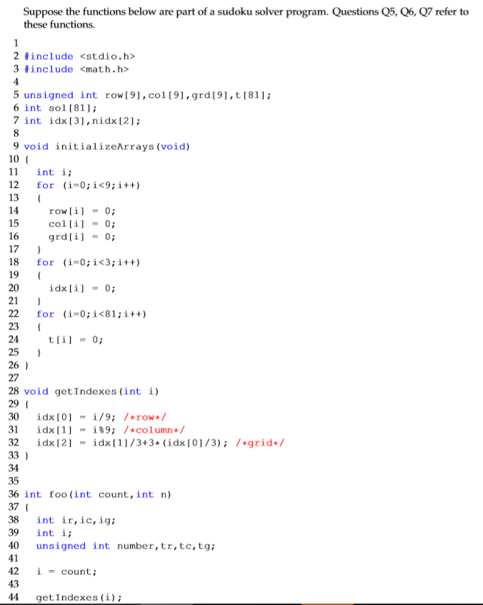 Solved Suppose the functions below are part of a sudoku | Chegg.com