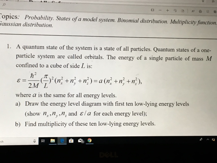 Solved opics: Probability. States of a model system. | Chegg.com