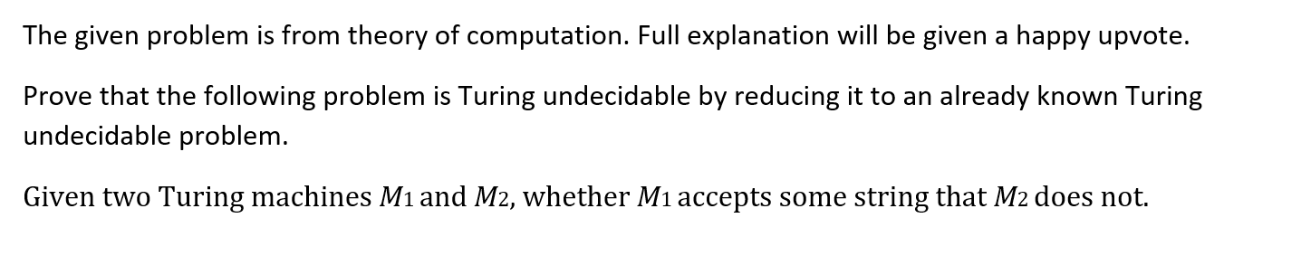 Solved The given problem is from theory of computation. Full | Chegg.com