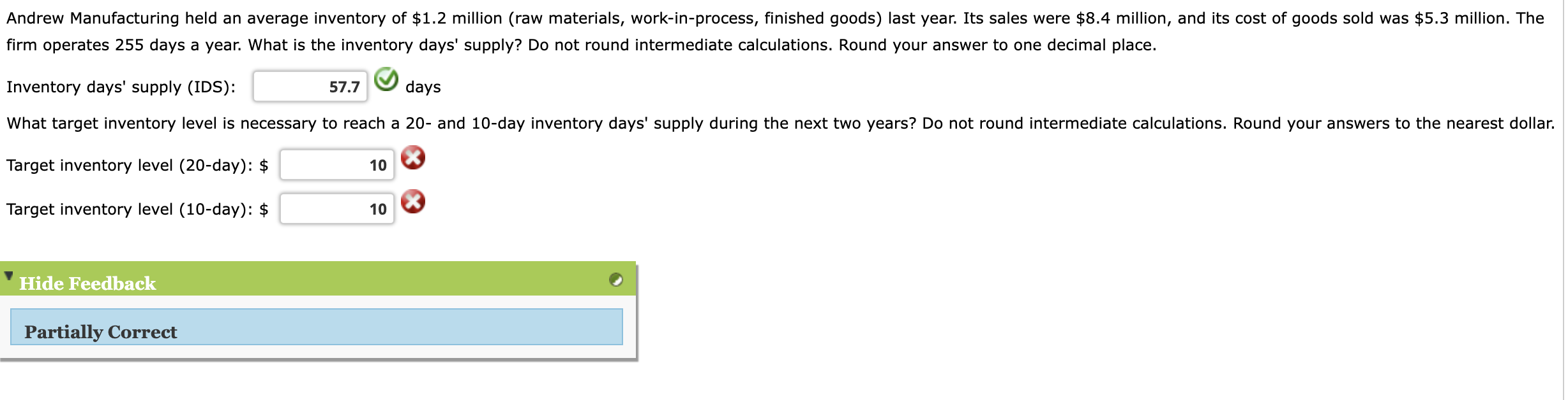 Solved firm operates 255 days a year. What is the inventory | Chegg.com