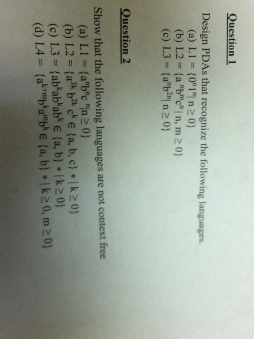 Solved Design PDAs that recognize the following languages. | Chegg.com