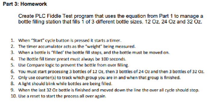 Solved Create PLC Fiddle Test program that uses the equation | Chegg.com
