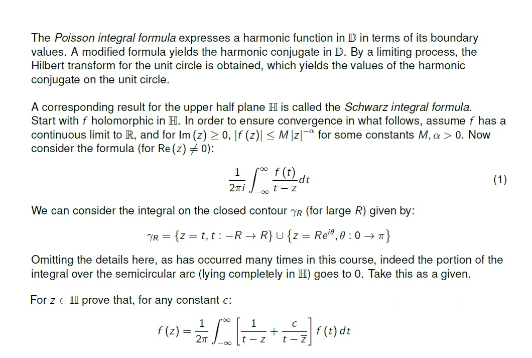 Solved The Poisson integral formula expresses a harmonic | Chegg.com
