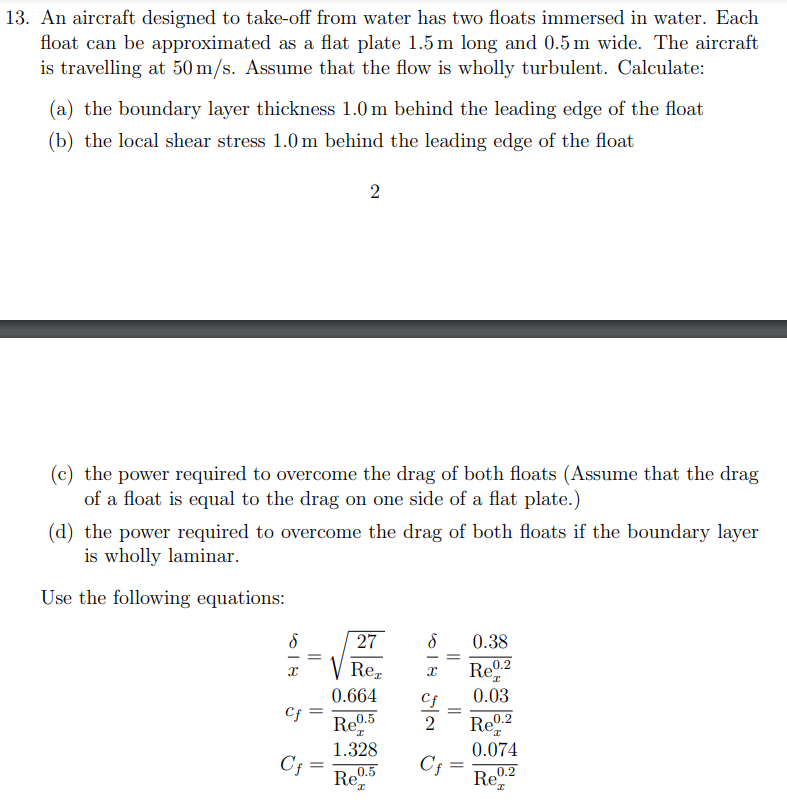 Solved 3. An aircraft designed to take-off from water has | Chegg.com