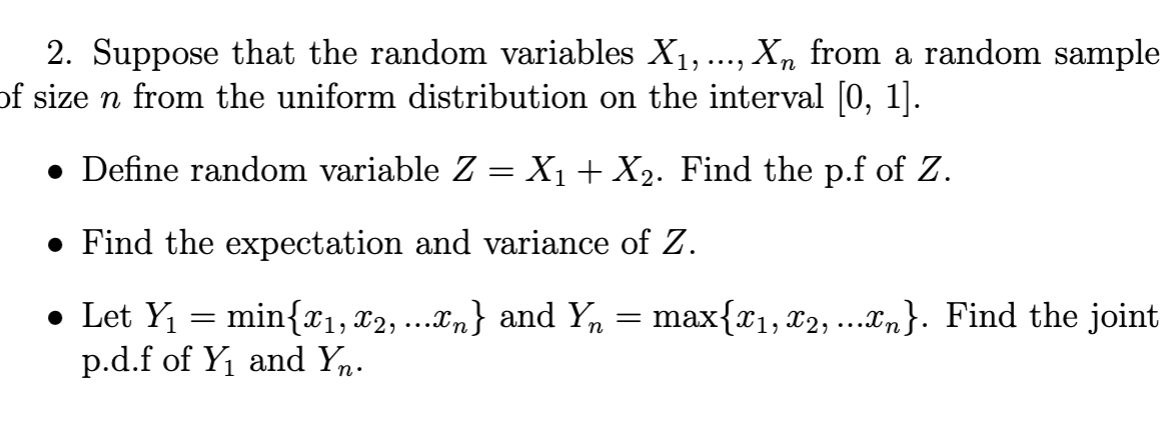 Solved Suppose that the random variables x1,dots,xn ﻿from a | Chegg.com