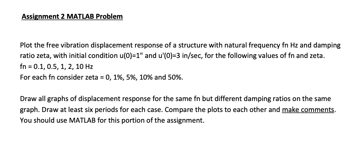 Solved Solve the problem using Matlab and post the code that | Chegg.com