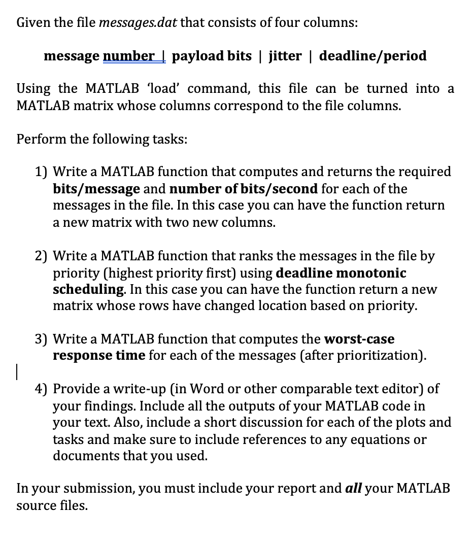 Solved Given the file messages.dat that consists of four | Chegg.com