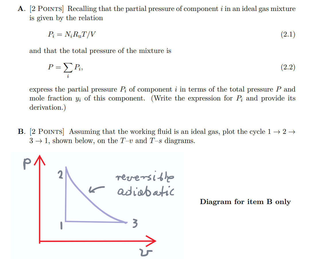 Solved A. [2 Points] Recalling that the partial pressure of | Chegg.com