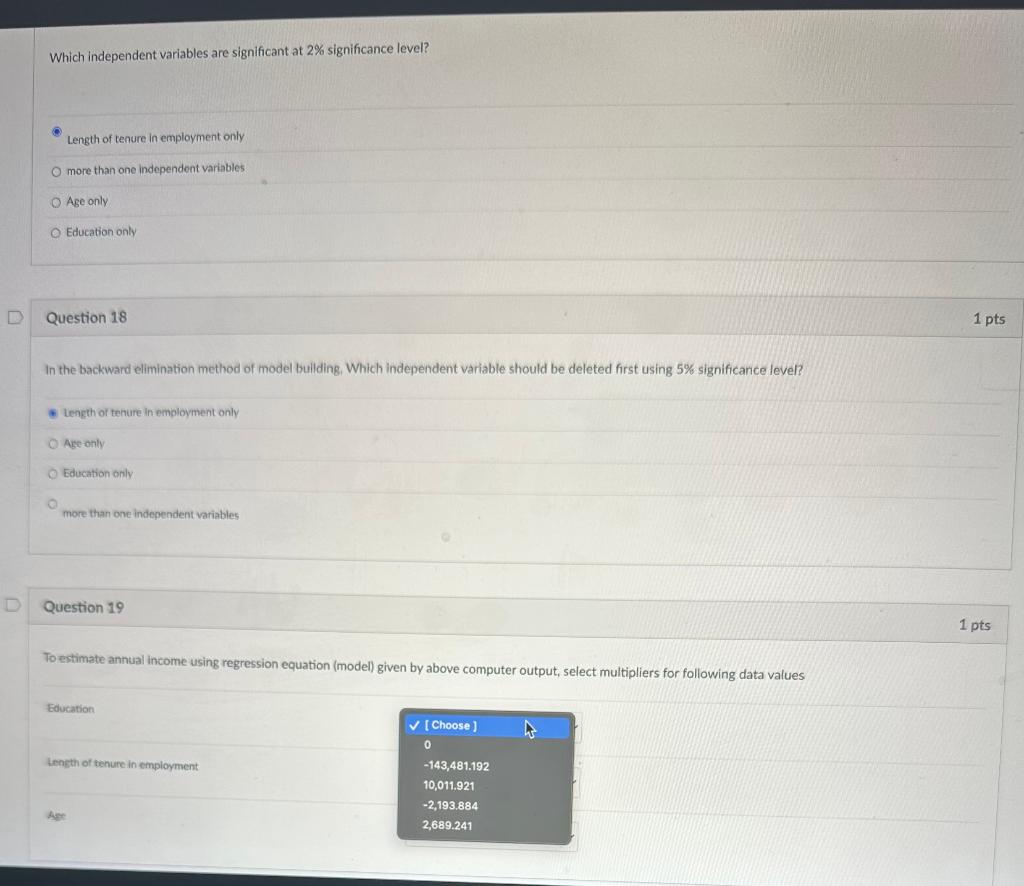 Solved Following output is for the multiple linear | Chegg.com
