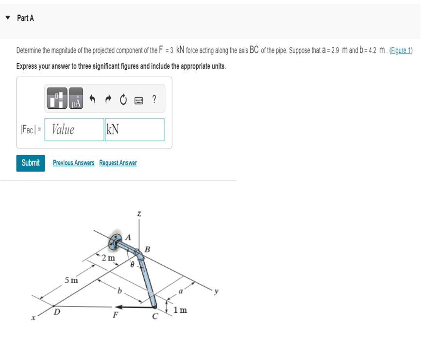 Solved Determine the magnitude of the projected component of | Chegg.com