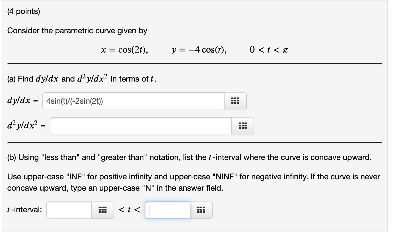 Solved Consider the parametric curve given by | Chegg.com