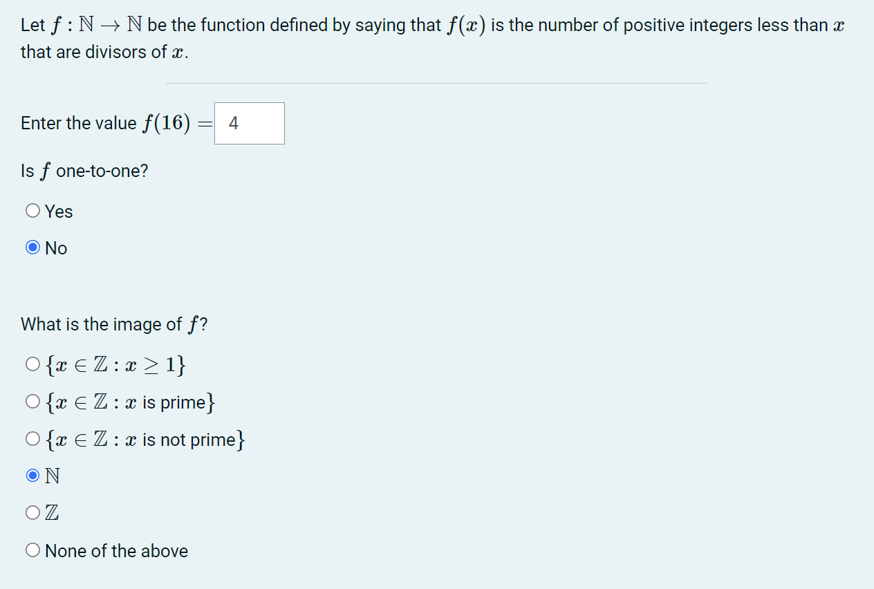 Solved Let f:N→N be the function defined by saying that f(x) | Chegg.com